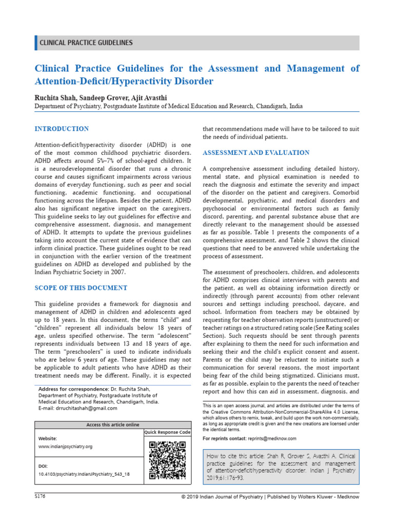 Clinical - Practice - Guidelines - For - The - Assessment.7 (1) - Jessica G | PDF | Attention ...