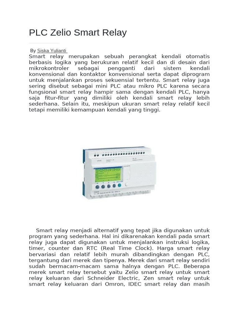 PLC Zelio Smart Relay | PDF