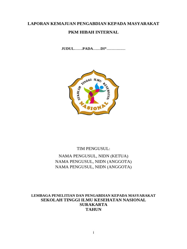 Template Laporan Kemajuan PKM 2024 | PDF