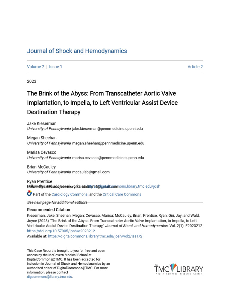TAVI to Impella to LVAD | PDF | Heart | Coronary Circulation