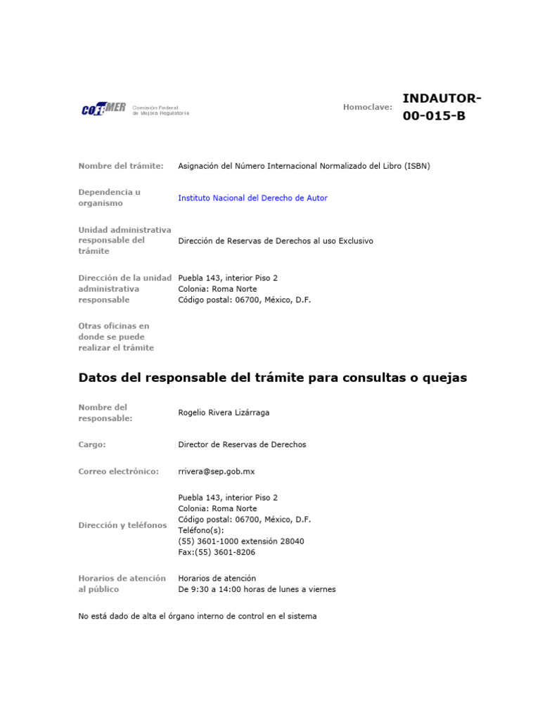 Indautor 00 015 B | PDF | México