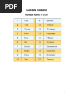 Ordinal Numbers 1-31 | PDF
