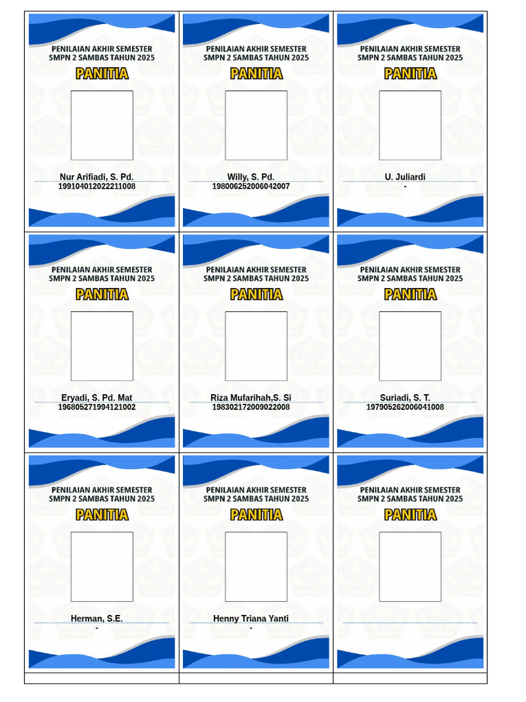 desain kartu panitia PASP 2025 | PDF