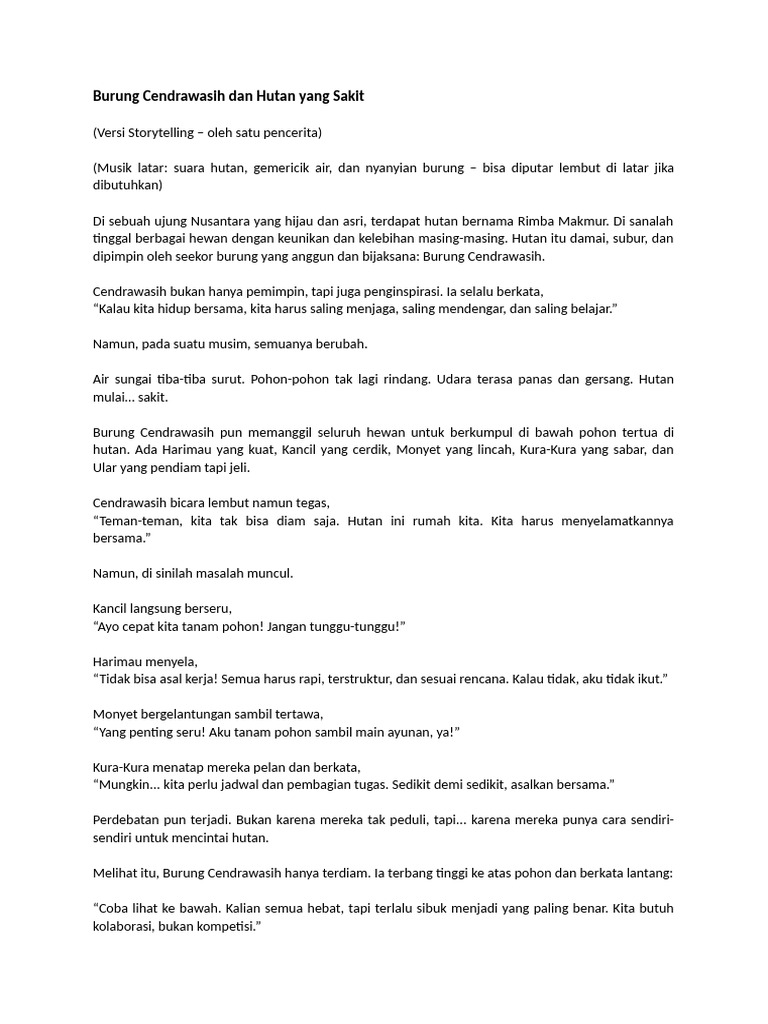 Burung Cendrawasih Dan Hutan Yang Sakit | PDF