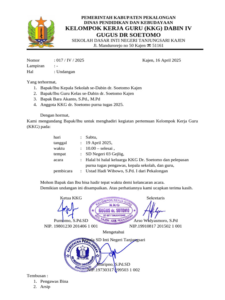 Undangan KKG 2025 | PDF