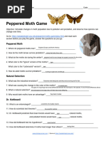 Peppered Moth Survival Simulation Game | PDF