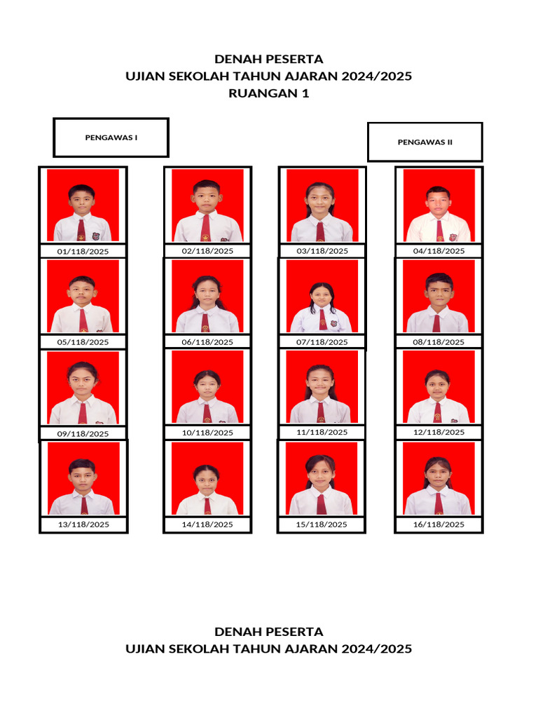 Denah Ujian Sekolah | PDF