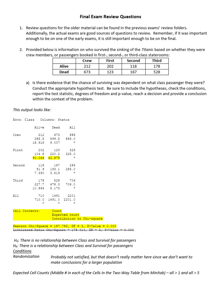 PracticeProblems FinalExam Solutions | PDF | Regression Analysis | Dependent And Independent ...