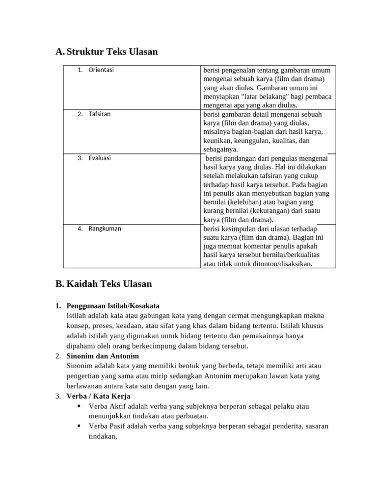 Struktur Teks Ulasan | PDF