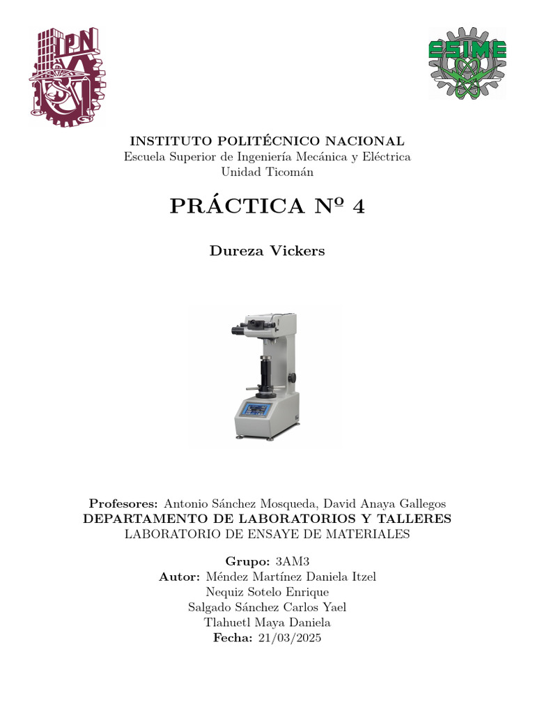 Dureza Vickers en Aluminio 2024 | PDF | Dureza | Materiales