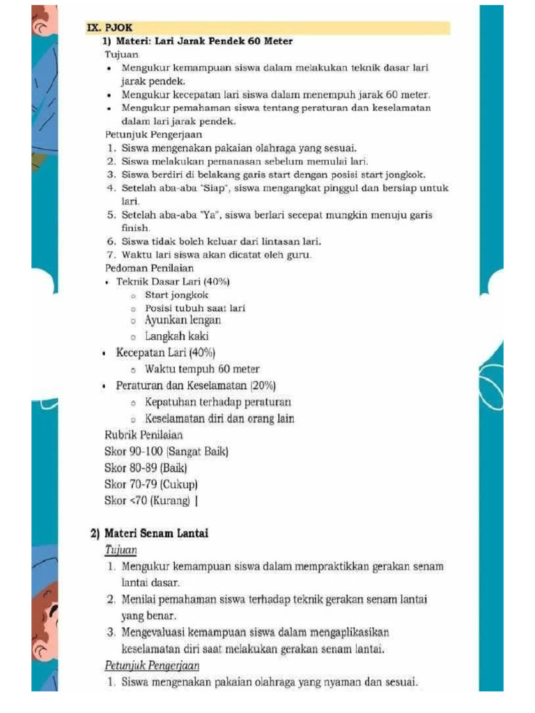 CONTOH PEDOMAN UPRAK PJOK | PDF