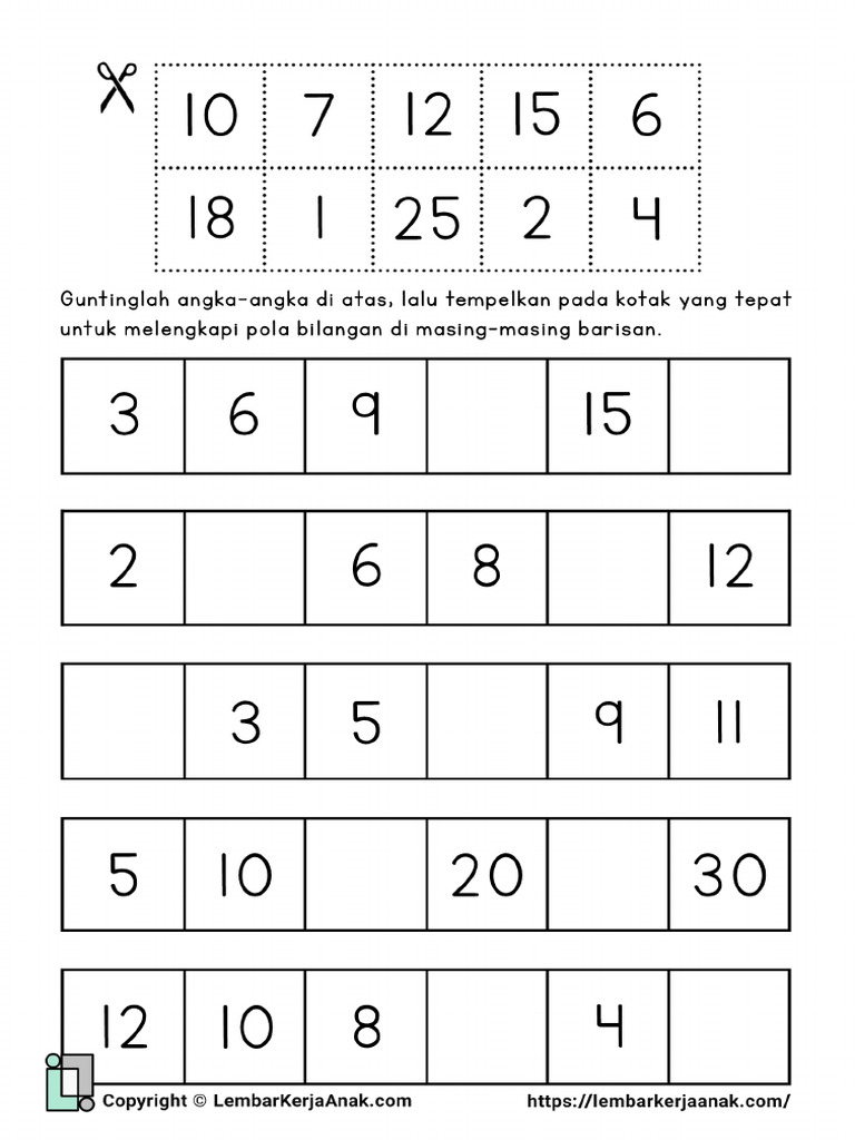 Pola Bilangan - Gunting Tempel | PDF