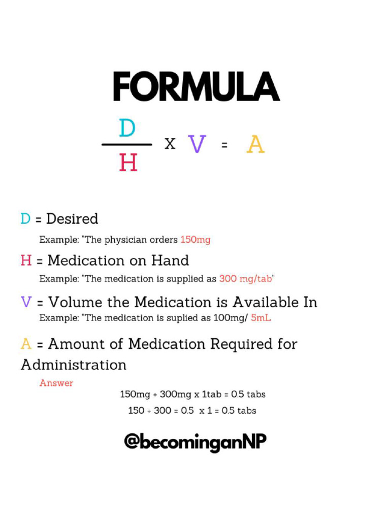 Medication Formula Use in Nursing | PDF
