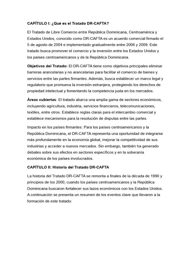 Impacto y análisis del Tratado DR-CAFTA | PDF | Centroamérica | Economias
