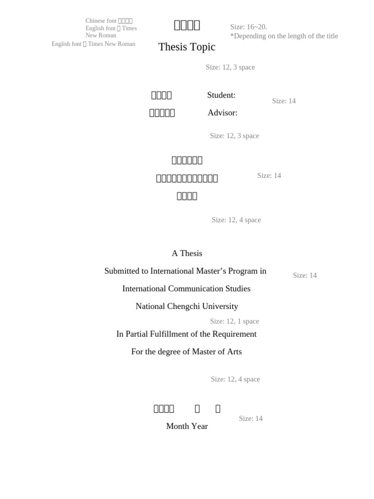 Template Thesis Secondary Title Page Sample | PDF