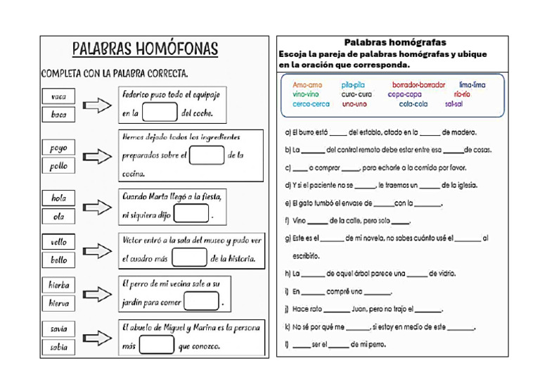 Palabras Homógrafas-H | PDF