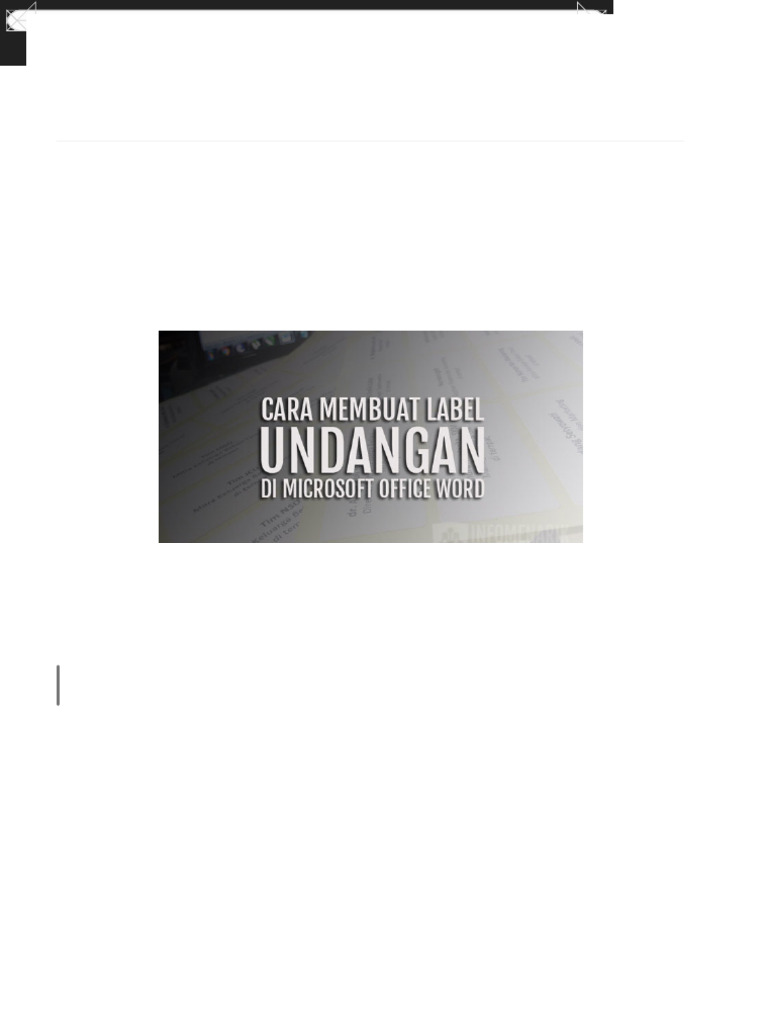 Cara Membuat Label Undangan 121 dan 103 | PDF
