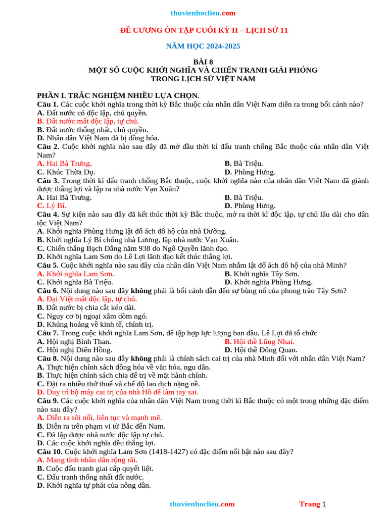 Bản Sao Của Thuvienhoclieu - com-De-cuong-on-tap-cuoi-HK2-Lich-su-11-KNTT-24-25 | PDF