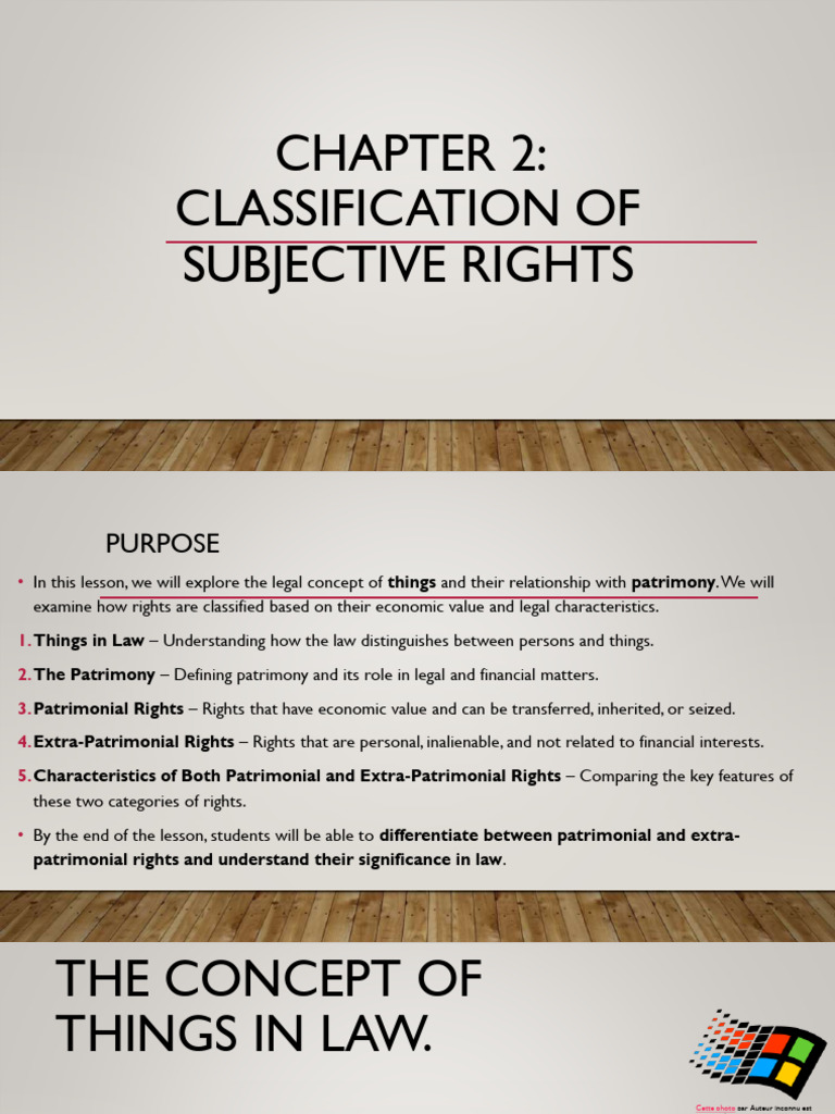 Classification of the Subjective Rights | PDF | Property | Private Law