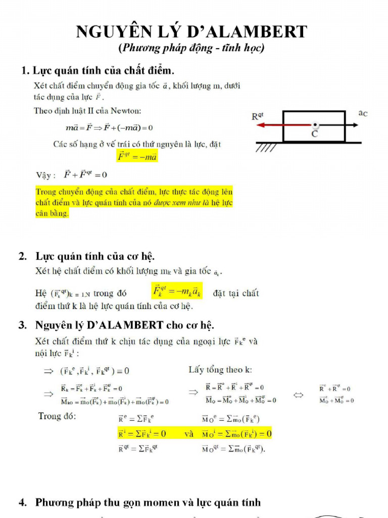 Chuong.03.c PhanTichLuc.nguyenLyD’ALAMBERT Copy | PDF