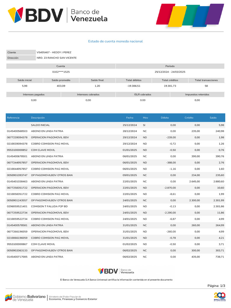Persona BDV Cuenta 1525 | PDF | Tecnología bancaria | Servicios financieros minoristas