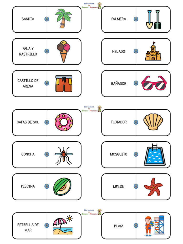 domino-vocabulario-de-verano | PDF