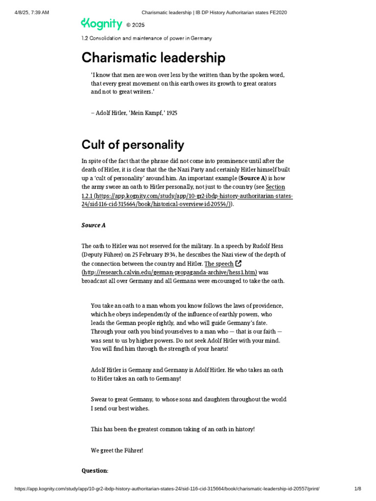 Hitler's Cult of Personality in Germany | PDF | Nazi Germany | Adolf Hitler