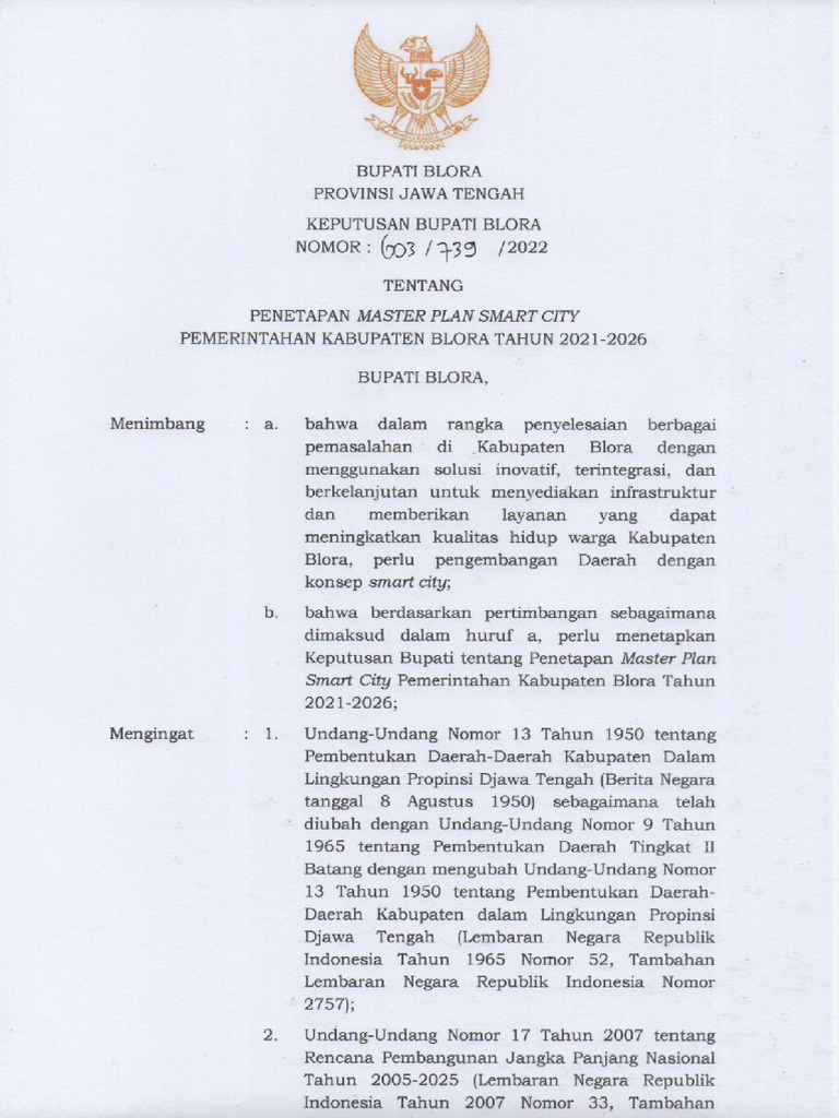 Perbup Master Plan Smartcity | PDF