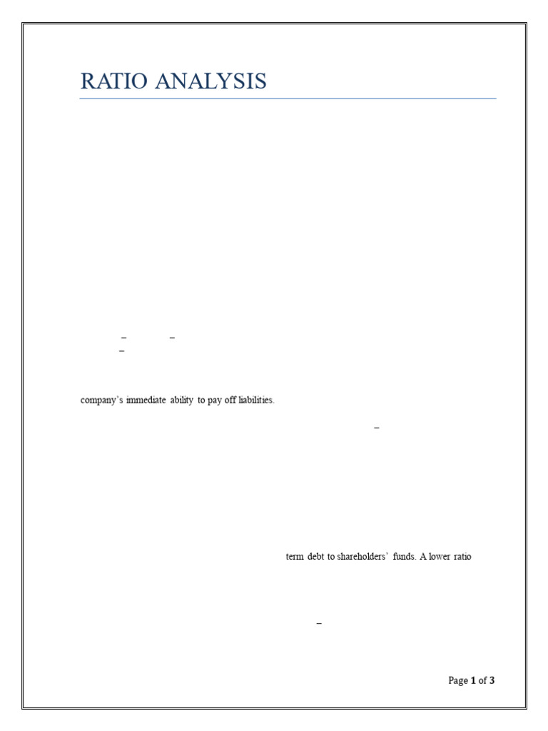 Ratio Analysis | PDF | Equity (Finance) | Leverage (Finance)