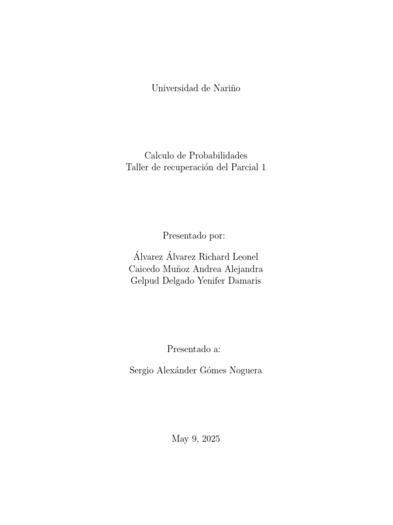 Prob Recuperatorio44 | PDF | Teoría de probabilidad | Análisis matemático
