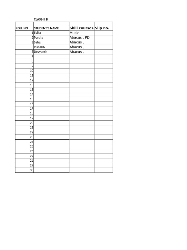 Skill Courses Class 2 B | PDF