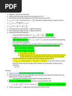 Kinematics Cheat Sheet | PDF