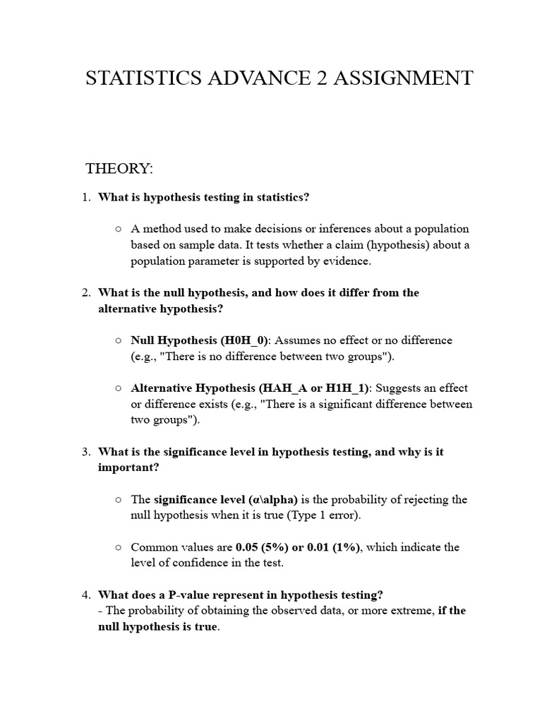 Hypothesis Testing in Statistics Guide | PDF | Type I And Type Ii ...