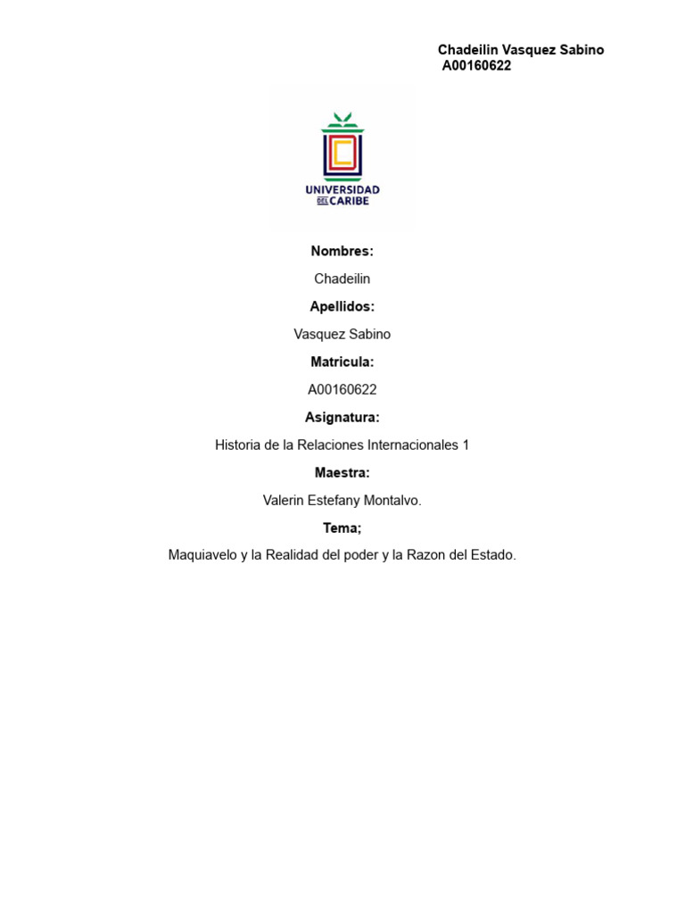 Razon Del Estado | PDF | Nicolás Maquiavelo | El príncipe