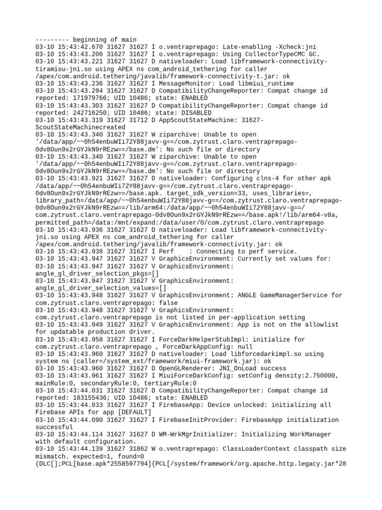 AppVentas Logcat 1741639425451 | PDF | System Software | Computing ...