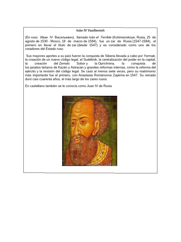 Iván IV: El Terrible de Rusia | PDF