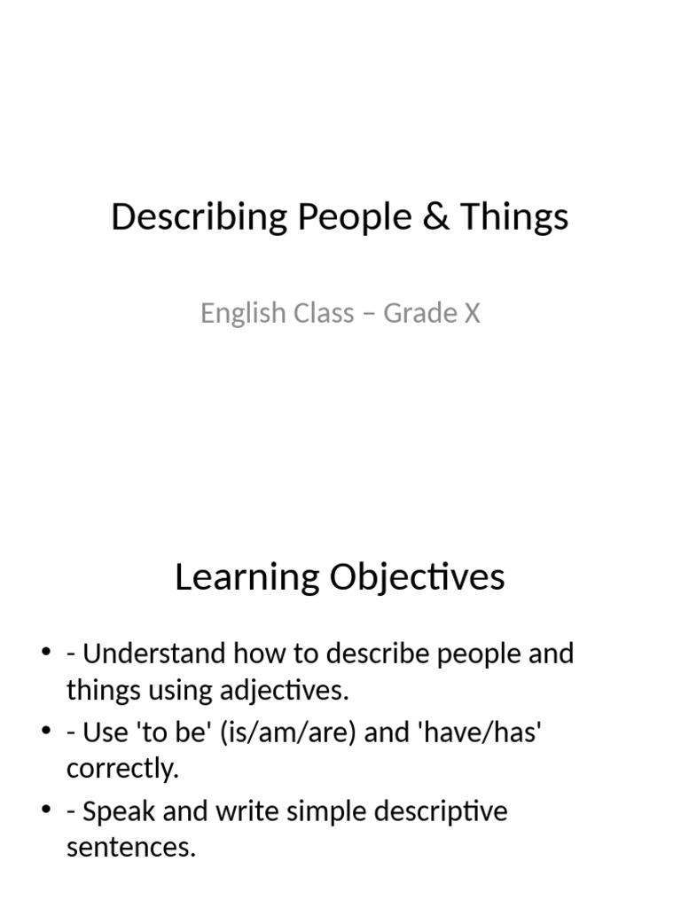Describing People Things | PDF
