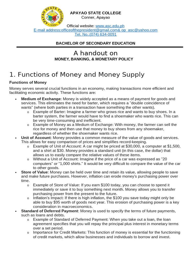 Money, Banking, and Monetary Policy Guide | PDF | Central Banks | Inflation
