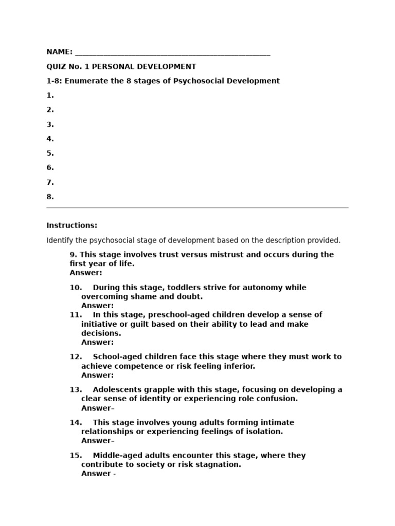 Perdev Quiz 1 21JAN2025 For Learners | PDF | Interpersonal ...