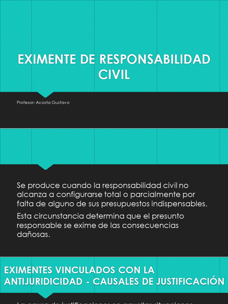 Derecho de Daños - Unidad Iv - Eximente de Responsabilidad Civil 2023 ...