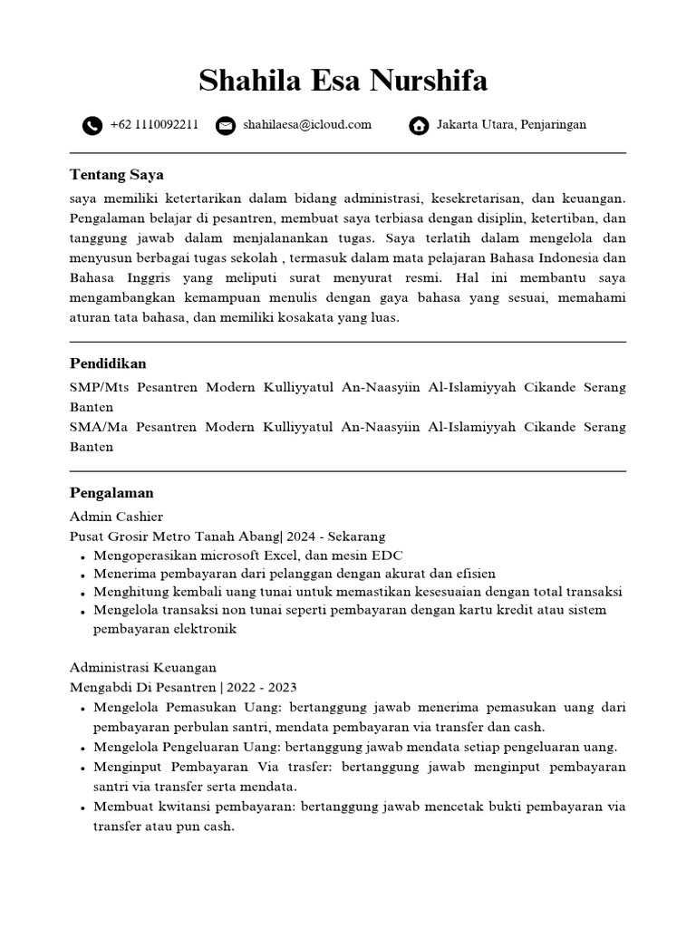 Cv Shahila Esa2 | PDF