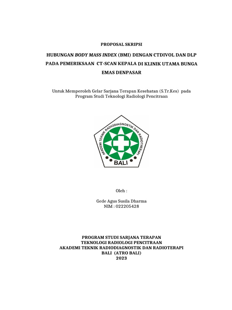 BMI dan DLP pada CT-Scan Kepala | PDF