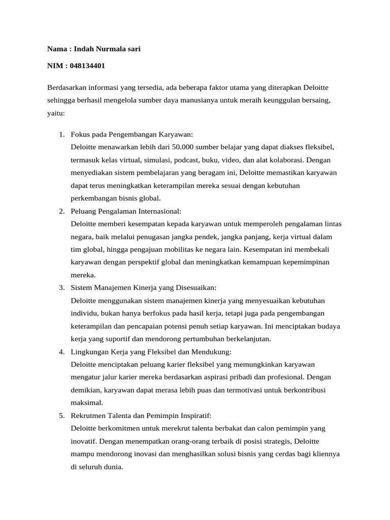 Program Pengembangan Karyawan Deloitte | PDF