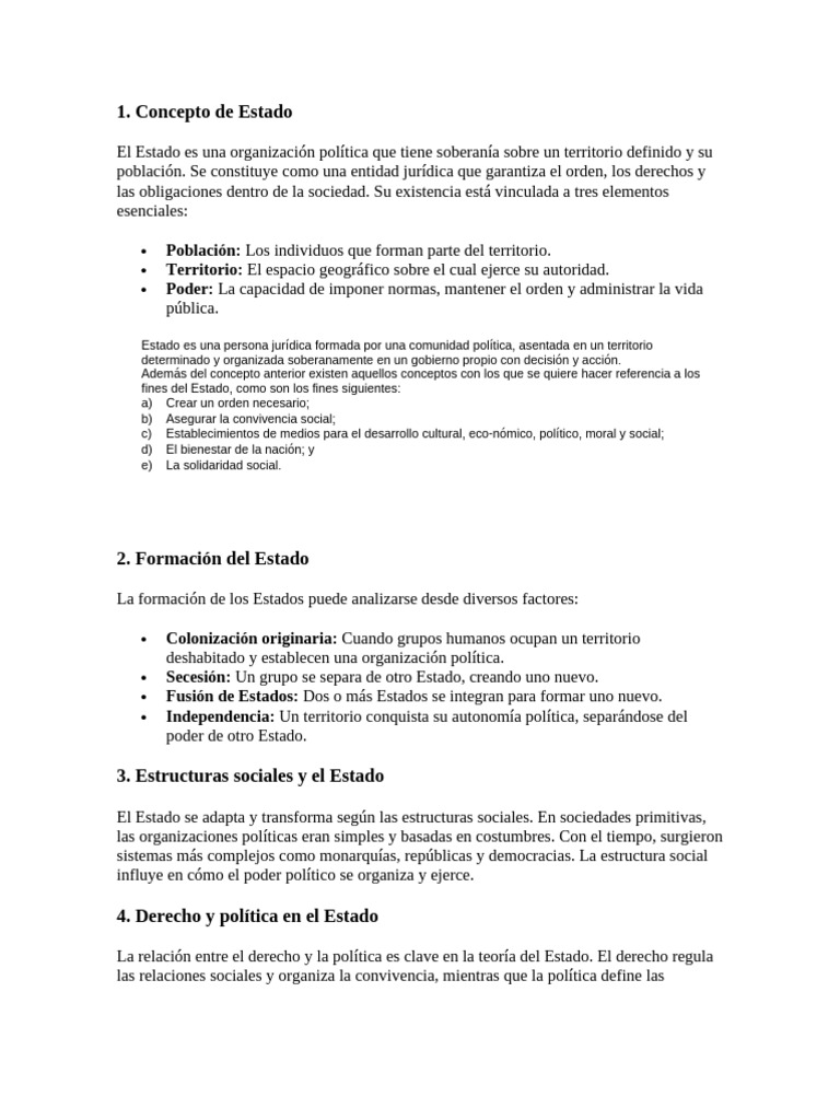 Concepto de Estado: Población: Territorio: Poder | PDF | Estado (política) | Soberanía