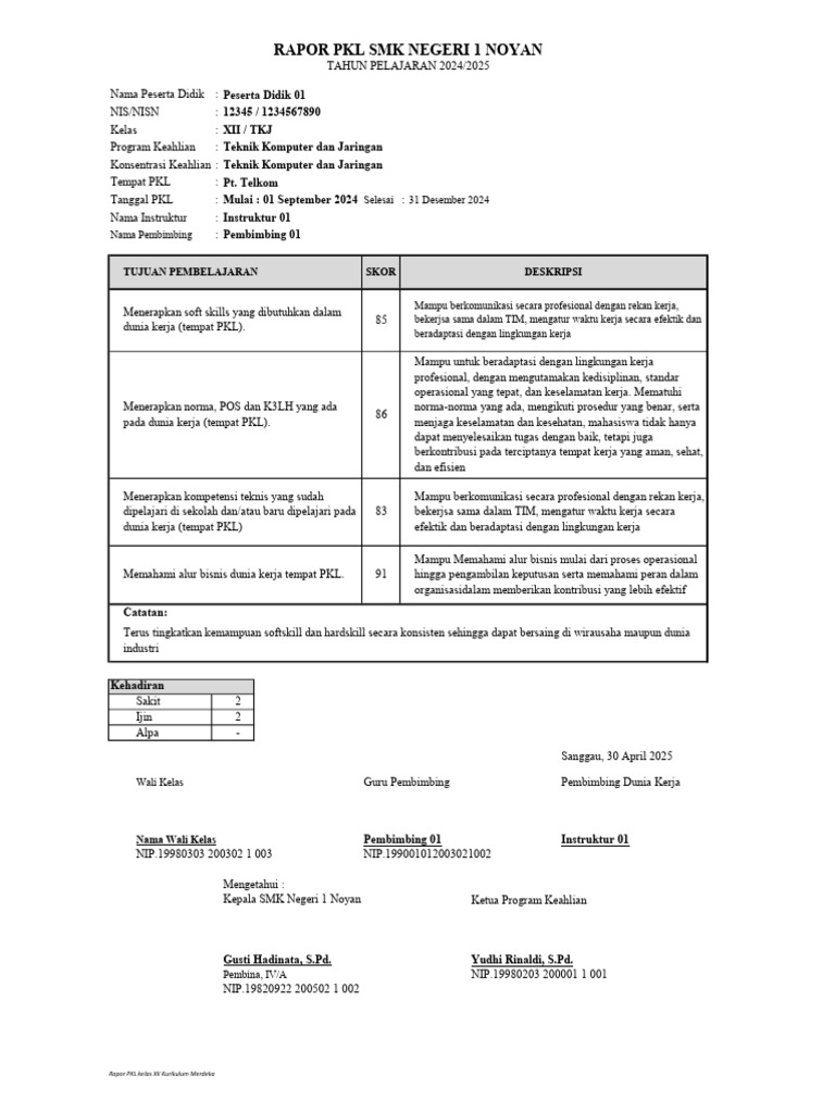 Rapor PKL 2025 | PDF