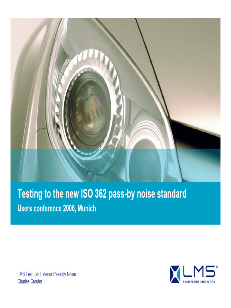 ISO 362 Pass-by Noise Testing Insights | PDF | Metrology | Quantity