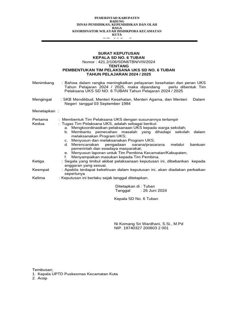 SK Tim Uks 2024 2025 | PDF