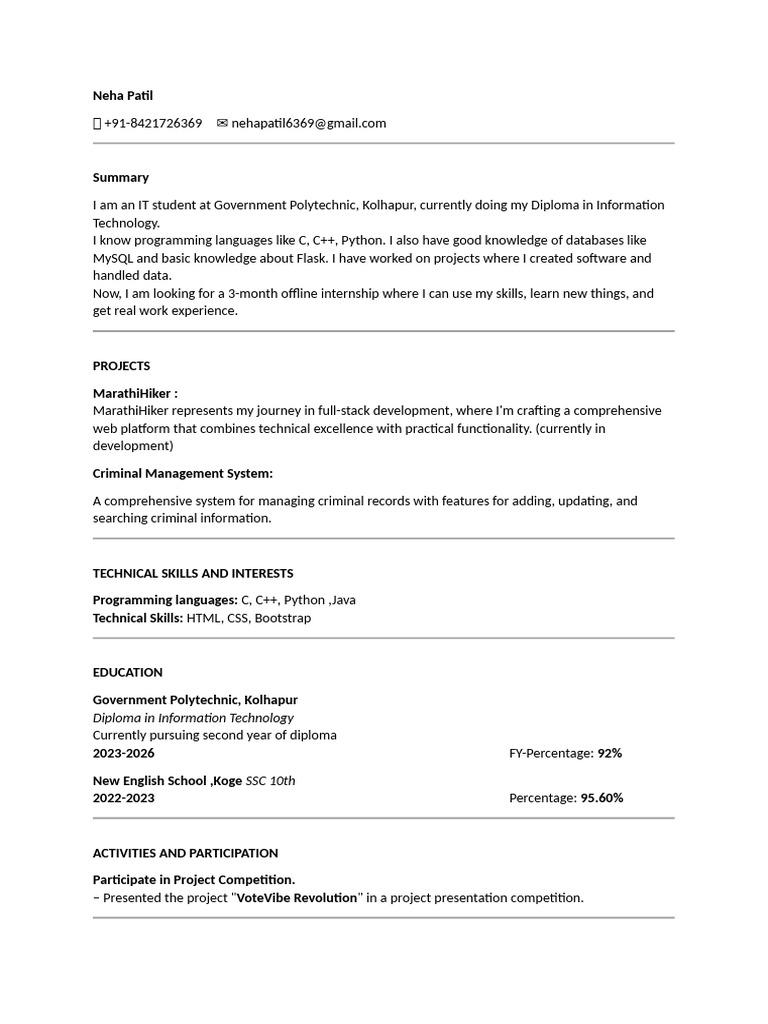Neha Resume | PDF