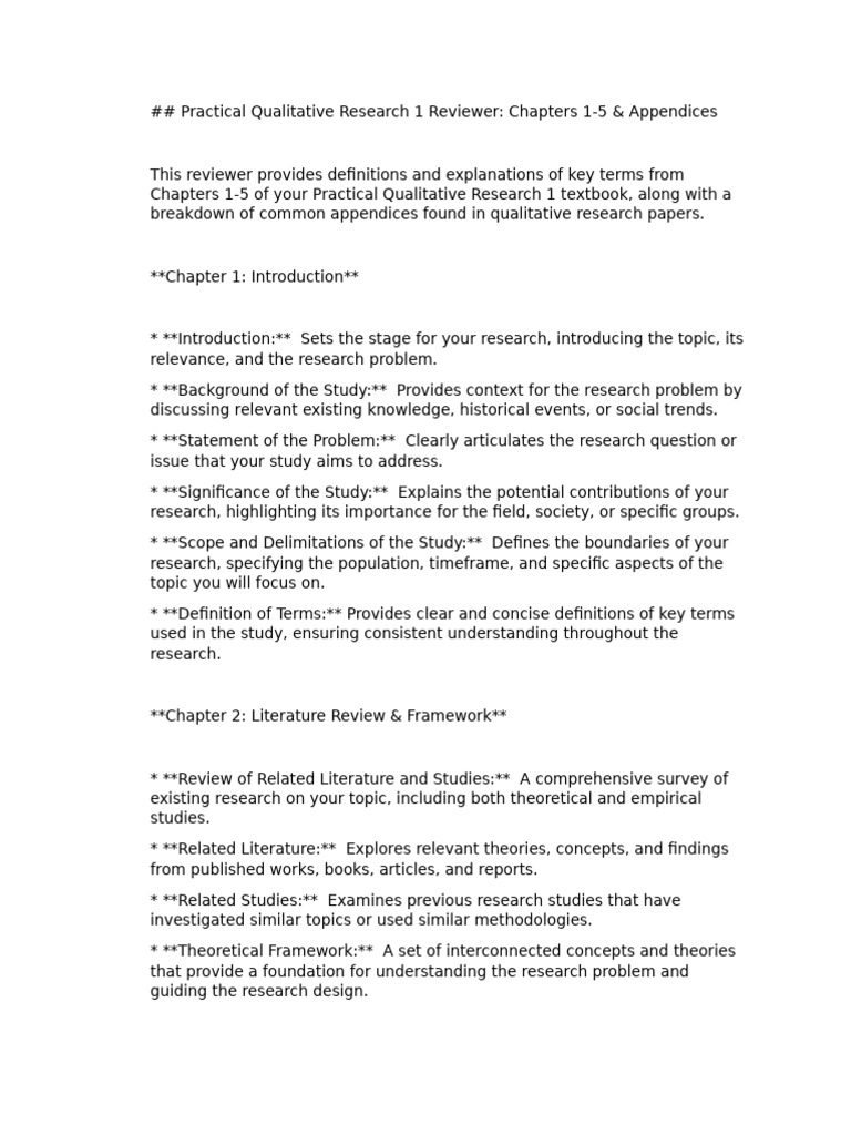 Practical Qualitative Research 1 Reviewer | PDF | Data | Methodology