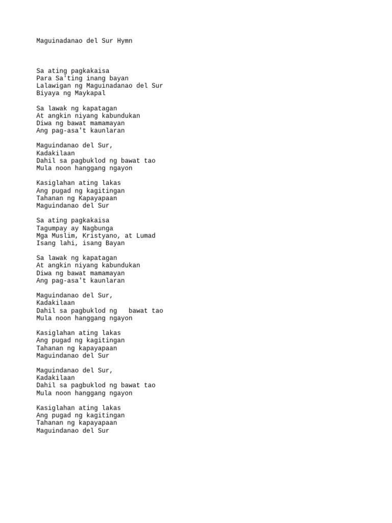 Maguindanao Hymn | PDF